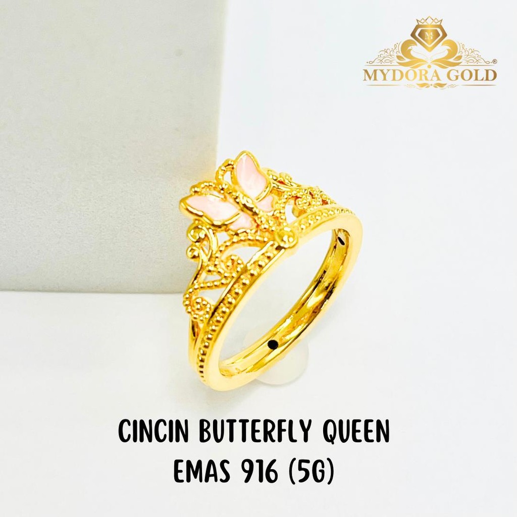MYDORA Cincin Butterfly Queen (5G) l EMAS 916/22K | Shopee Malaysia