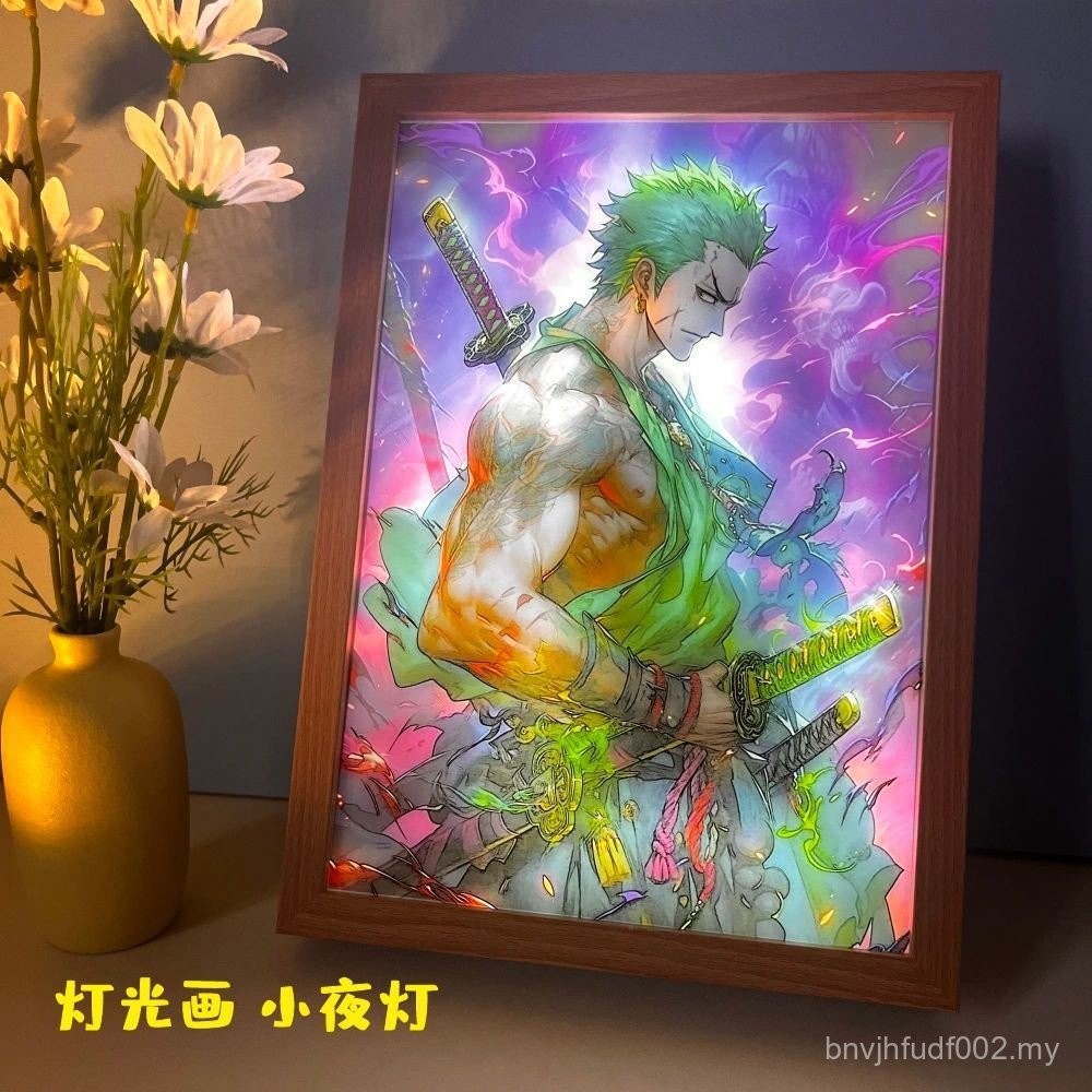 Lukisan pencahayaan One Piece baru Suolong Luffy di sekitar bingkai ...