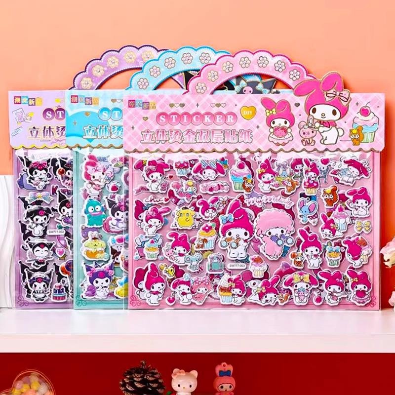 Oversized Sanrio Hello Kitty Cartoon Double Layer 3d Stickers Three ...
