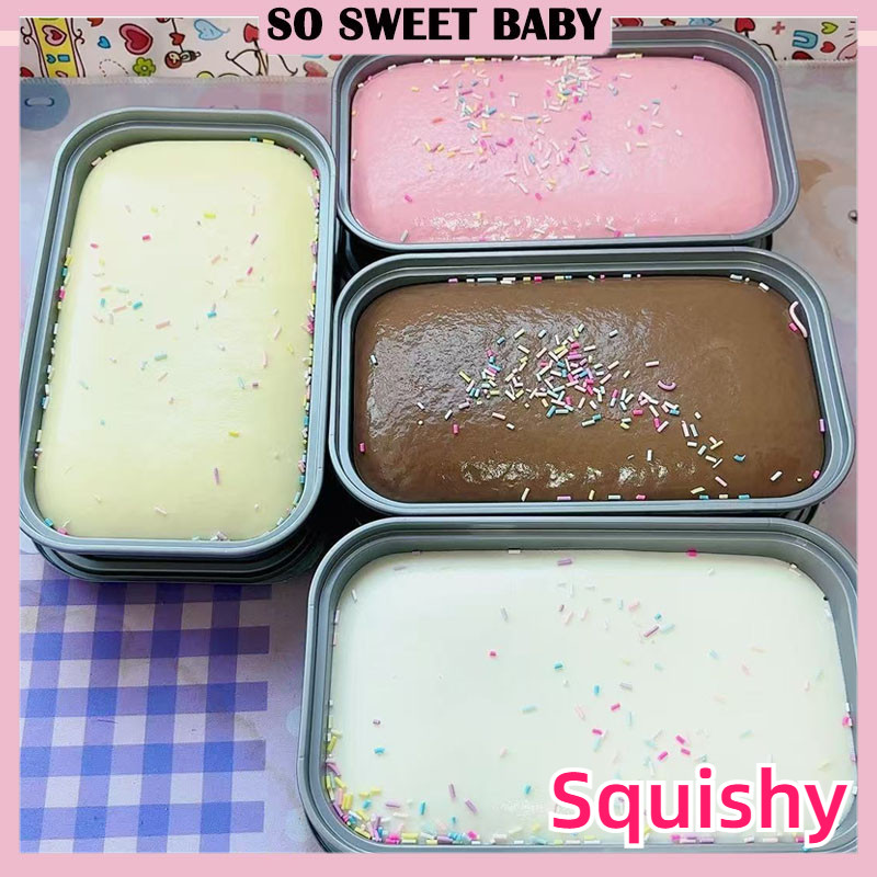 Slow Rebound Soft Squishy Boxed Cake Squeezing Toy Food Squeeze Stress ...