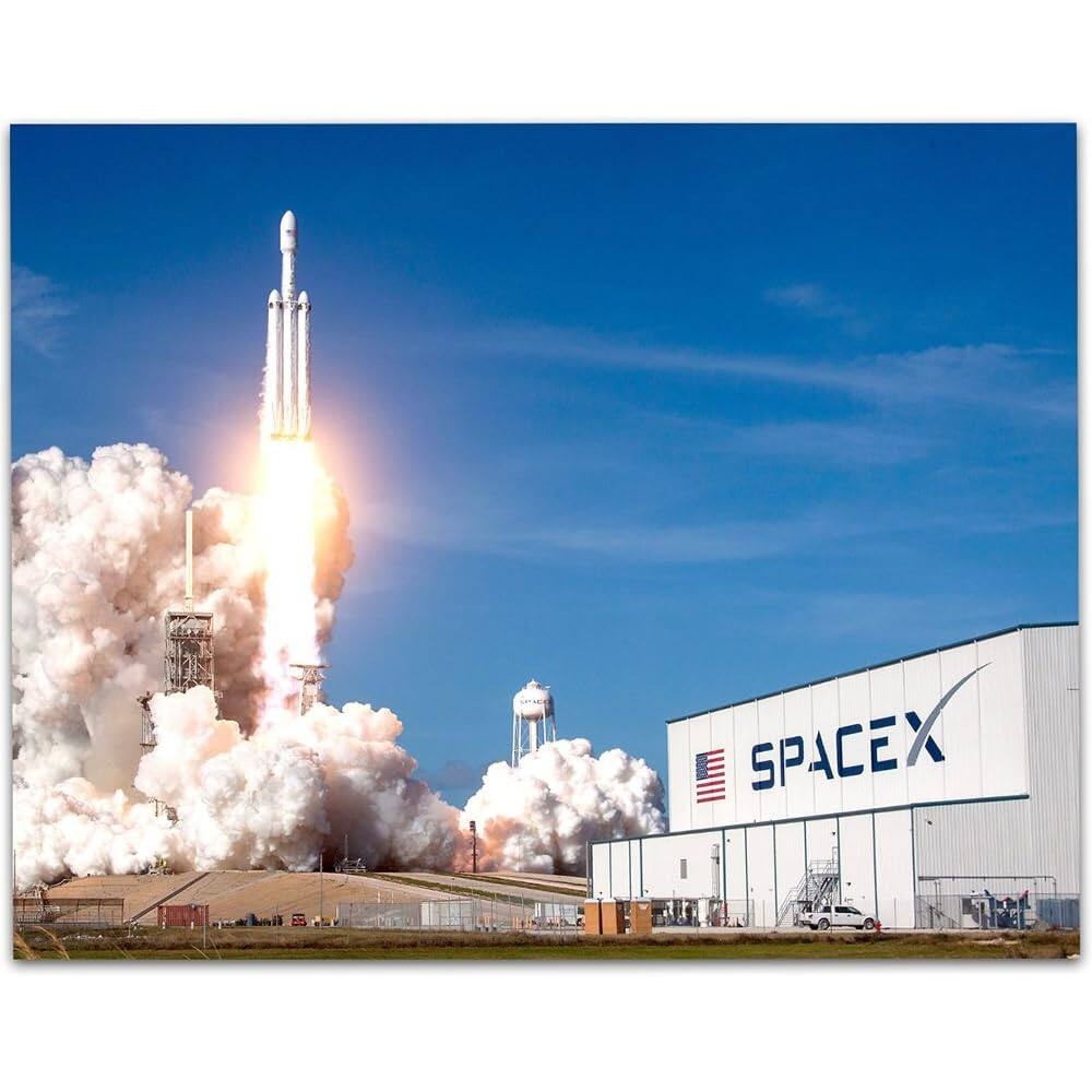 Astronomy Poster Spacex Rocket Launch V-x Unframed Art Print Vintage ...