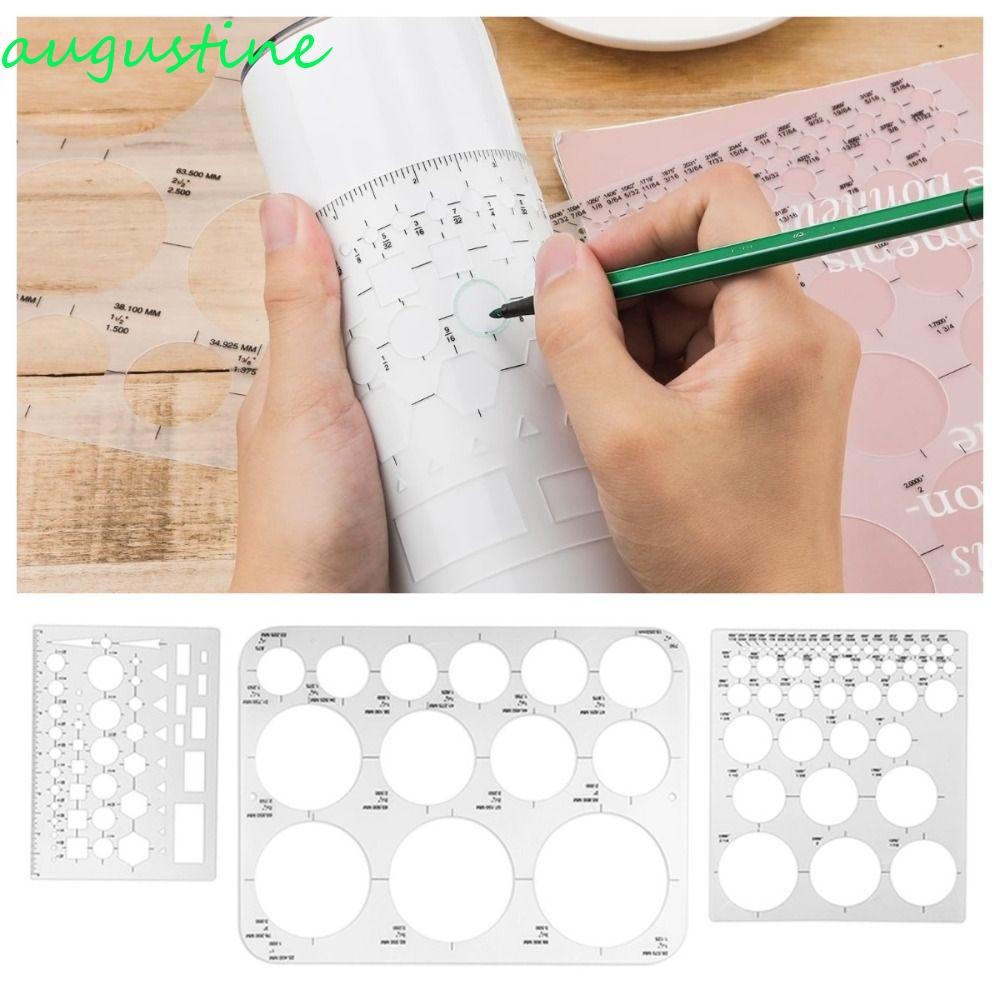 AUGUSTINE 3Pcs Circle Stencils for Drawing, Transparent DIY Round ...