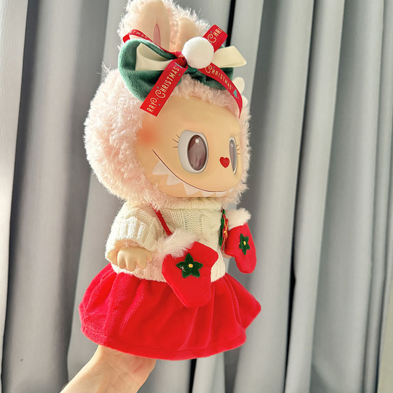 38Cm Labubu plush doll clothes for Labubu MOKOKO doll clothes red ...