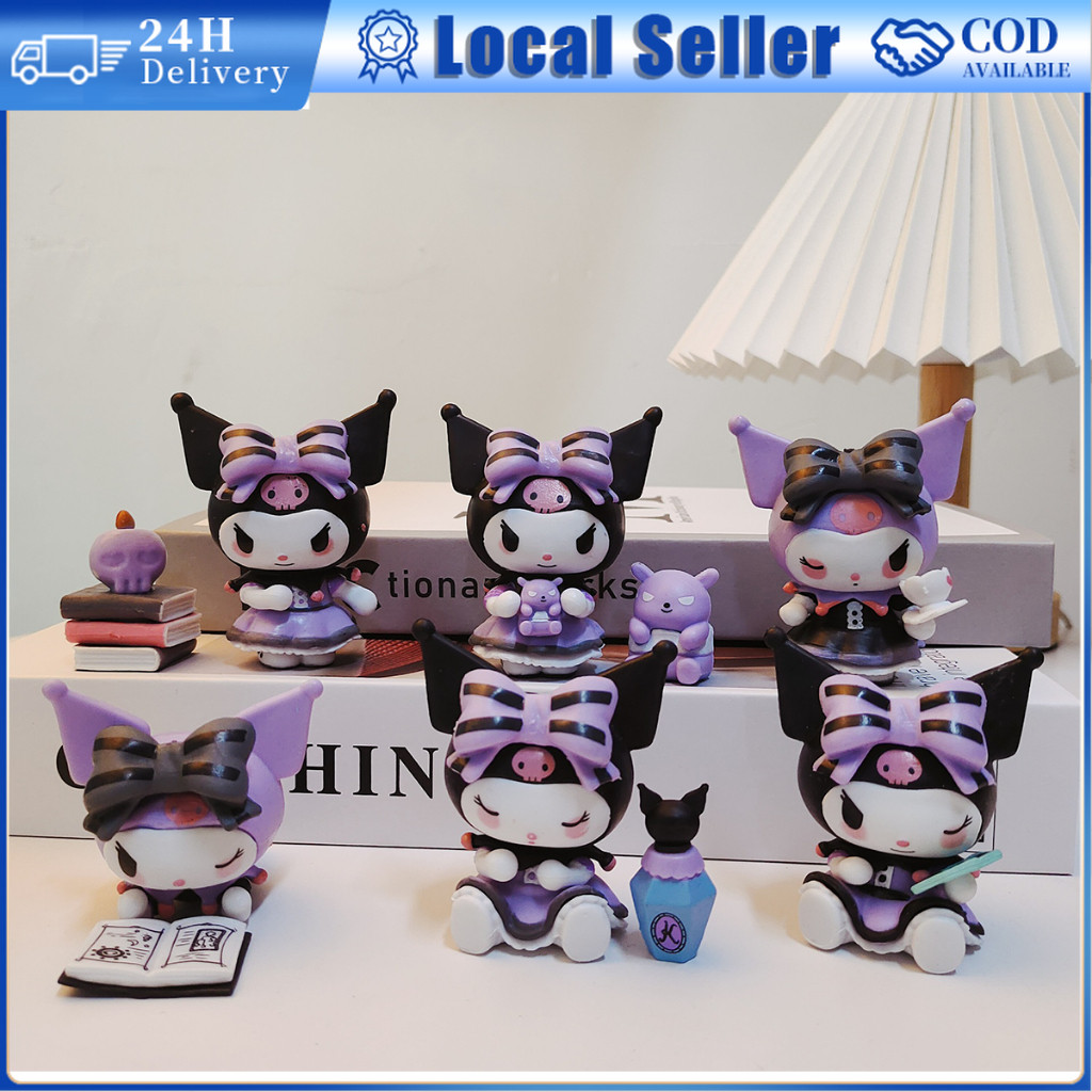 6pcs/Set Cute Sanrio Kuromi Blind Box Kids Birthday Cake Topper Kuromi ...