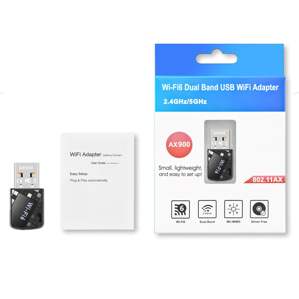 Mini USB WiFi Adapter 900Mbps WiFi Dongle 2.4G & 5Ghz Dual Band PC ...