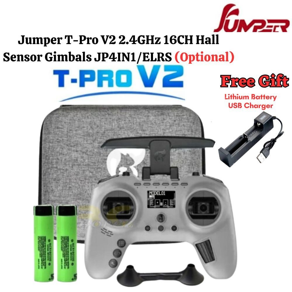 Jumper T-Pro V2 2.4GHz 16CH Hall Sensor Gimbals JP4IN1/ELRS OLED Screen ...