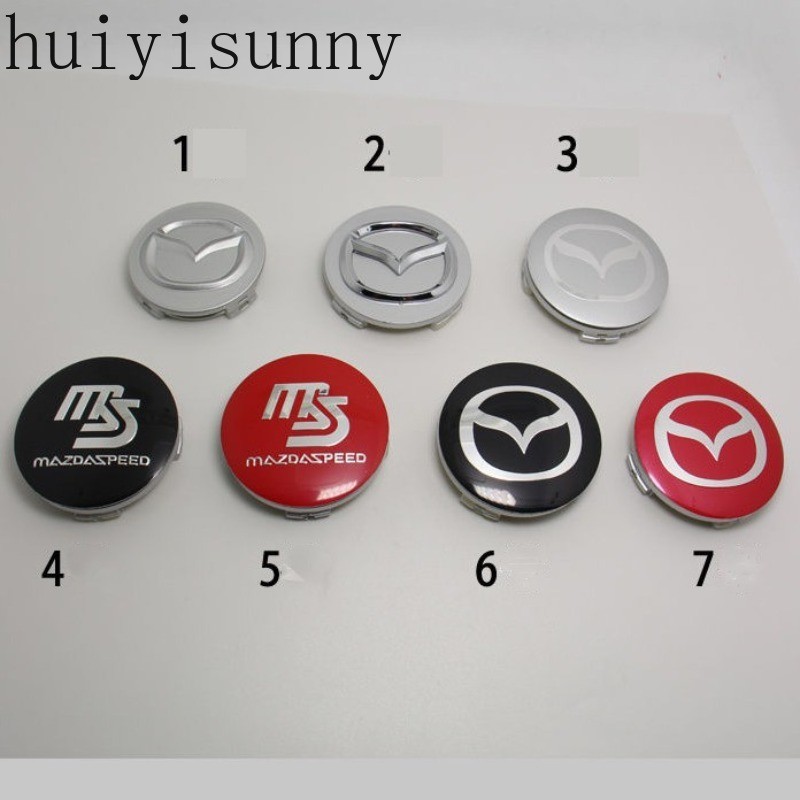 HYS 1pcs 56mm 52mm Mazda PVC Car Hubcaps Auto Wheel Center Dust Cap Hub ...