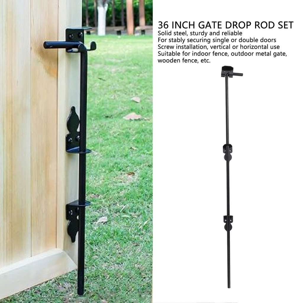 [sunjiac] 36 Inch Gate Drop Rod Solid Steel Heavy Duty Cane Bolt Latch ...