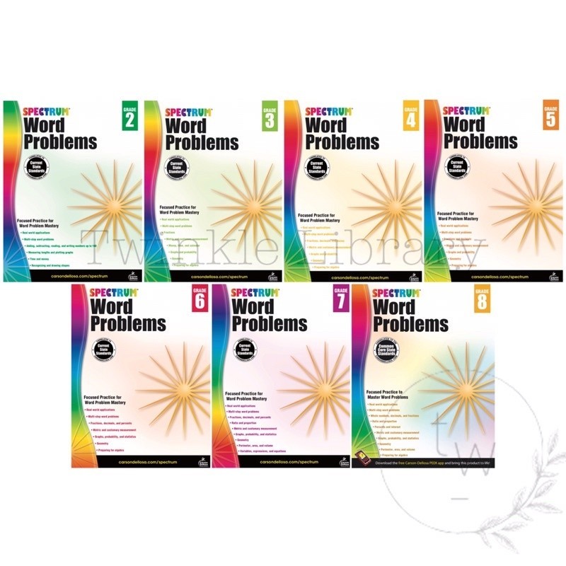 Spectrum Word Problems Grade 2 3 4 5 6 7 8 | Mathematics Practice Book ...