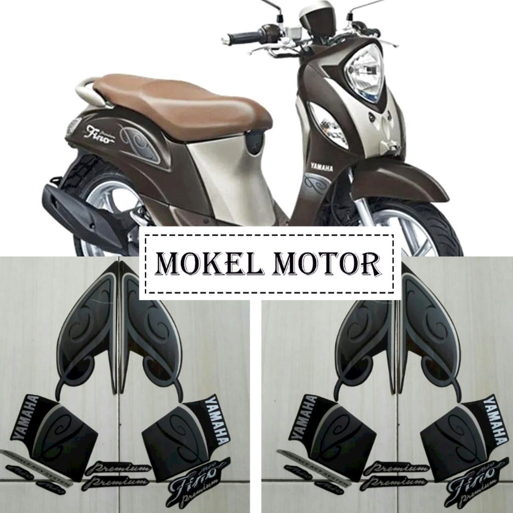 Striping polet stickers for the 2018 yamaha fino 125 premium brown ...