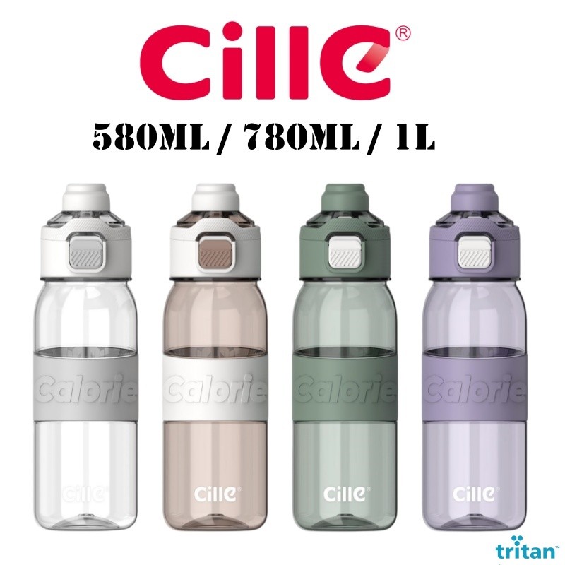 Cille Sporty Tritan Water Bottle BPA-Free Plastic Water Bottle Botol ...