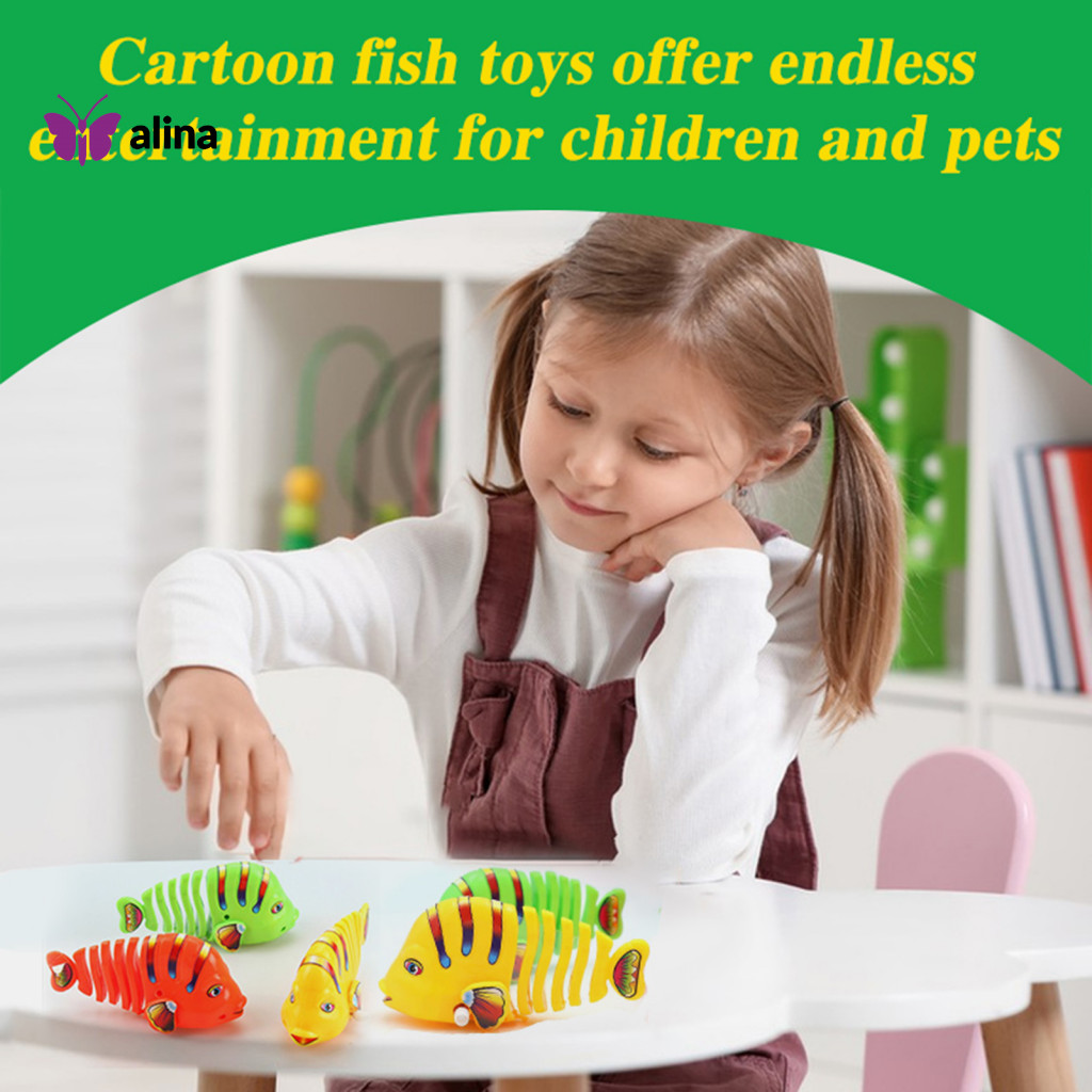 ALINA Desktop Fish Toy Wiggle Fish Model Interactive Wind-up Wiggle ...