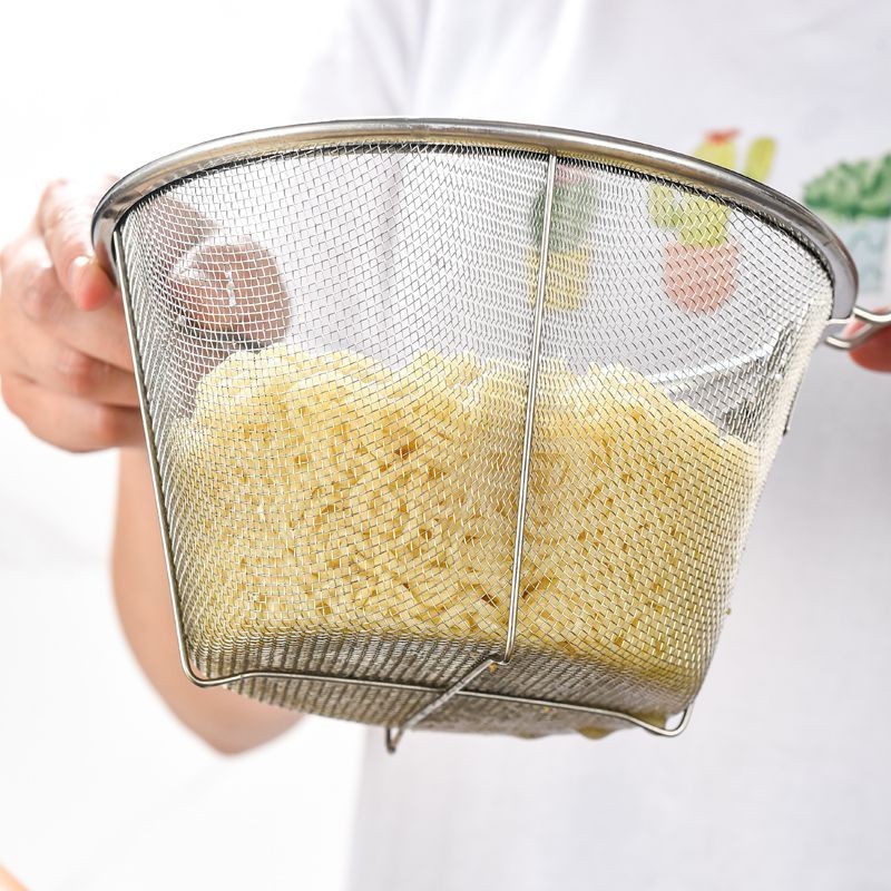 Thick Stainless Steel Colander Noodle Spoon Kitchen Supplies Filter Oil ...