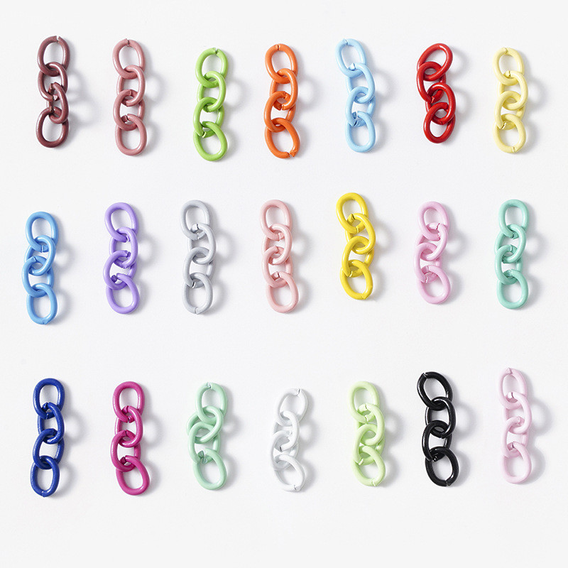St. kunkka20pieces of painted steel four-link chain jewelry accessories ...
