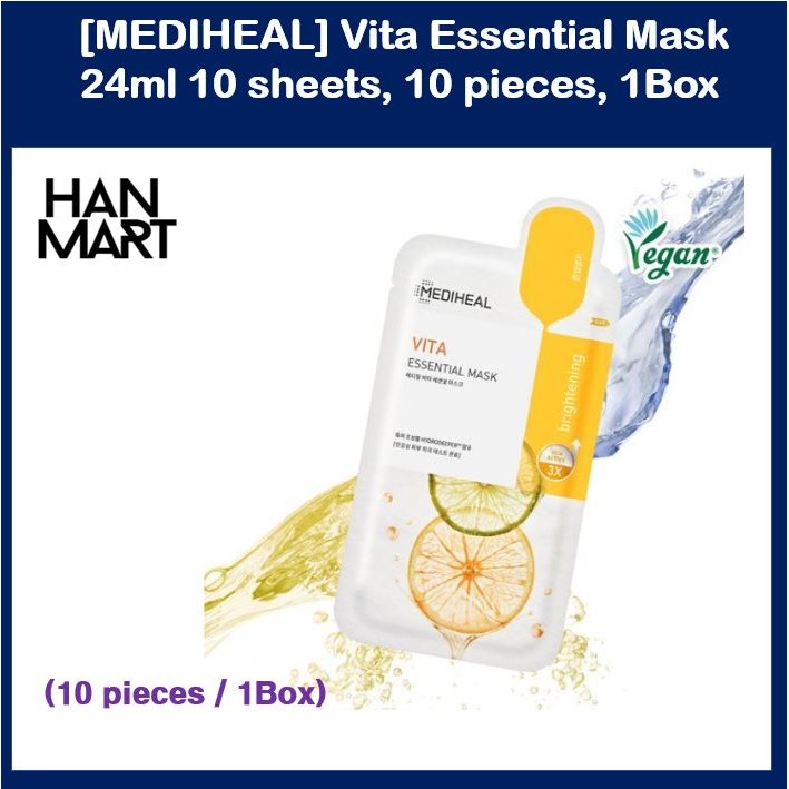 [MEDIHEAL] Vita Essential Mask 24ml 10 sheets, 10 pieces, 1Box ( Korea ...