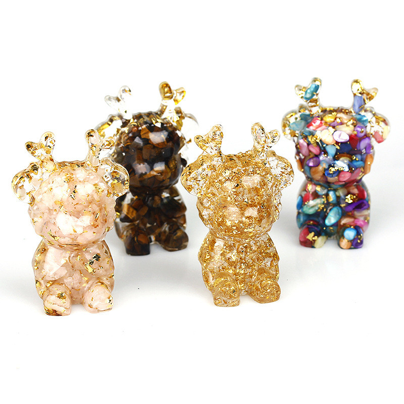 Resin Kristal Rata Belakang Rusa Rusa Krismas Desktop Kreatif Hadiah ...