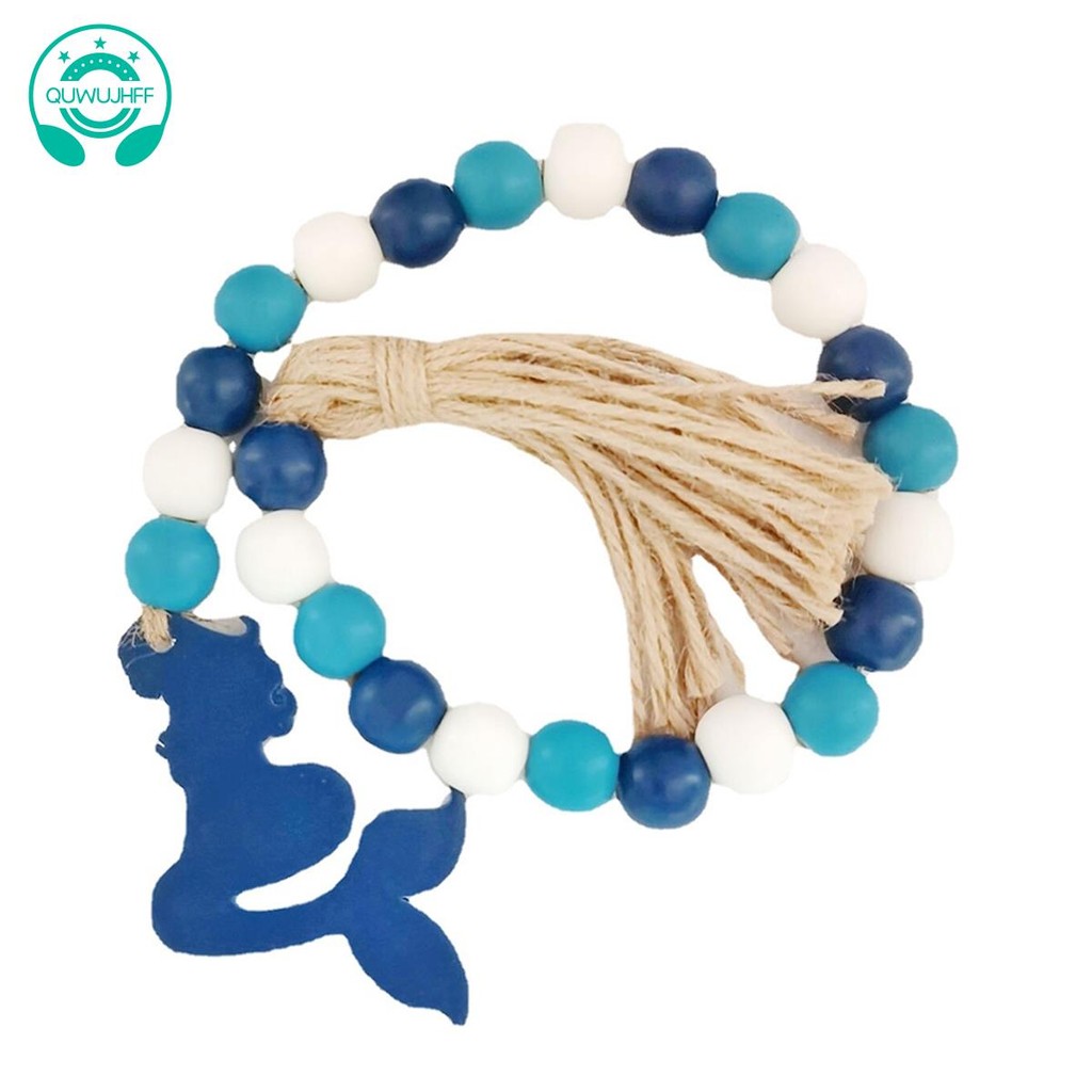 Marine Beads Mediterranean Style Decor Ocean Wood Bead Garland Beach ...