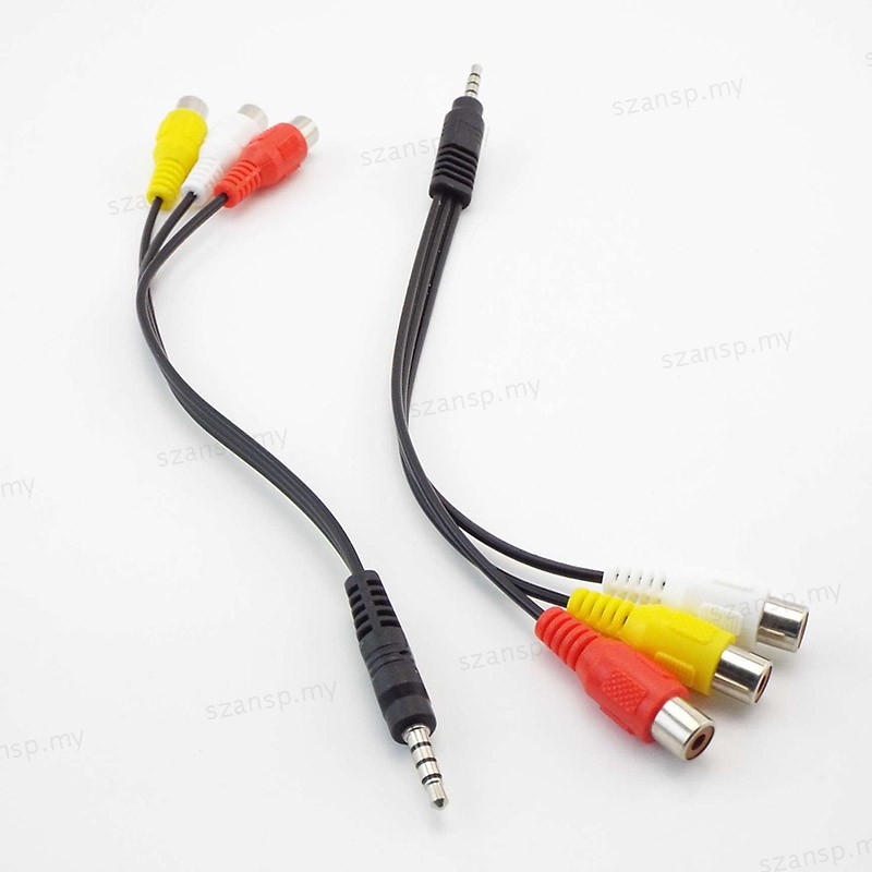 3.5 To 3 Rca Female 3Rca Female 3.5Mm Male Jack Plug Male To 3 Rca ...