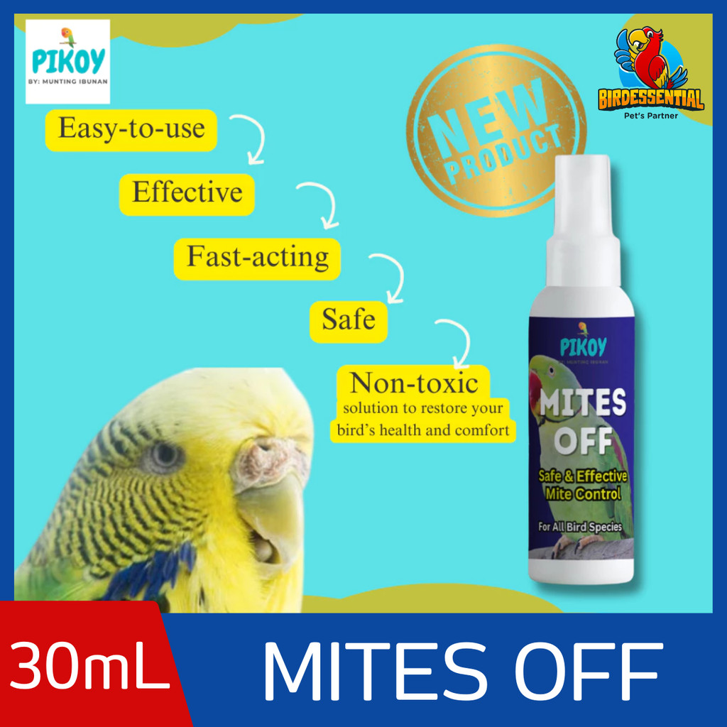 PIKOY Mites Off 30ml for Scaly Face and Leg Mites in Birds, Parrots ...