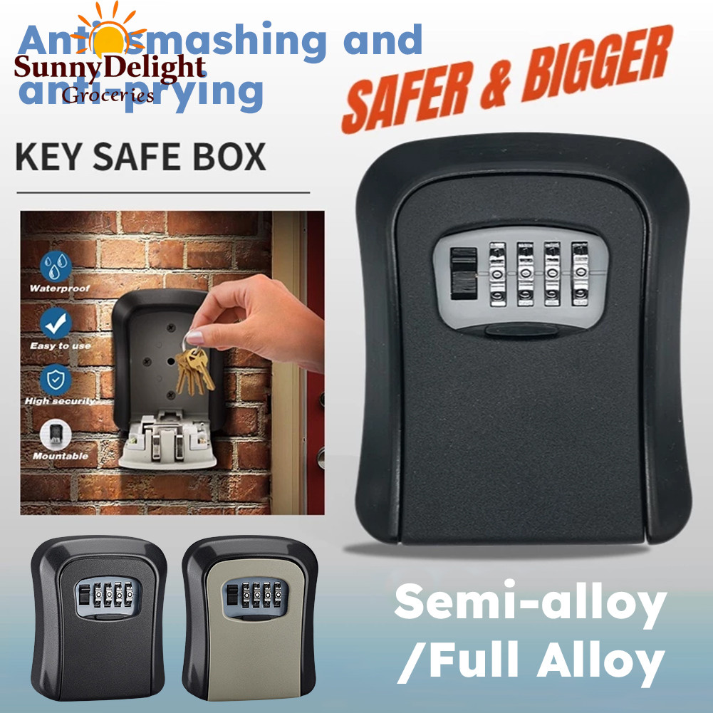【COD】Wall Mounted Key Safe Box Numbering Lock Key Storage Lock Box 4 ...