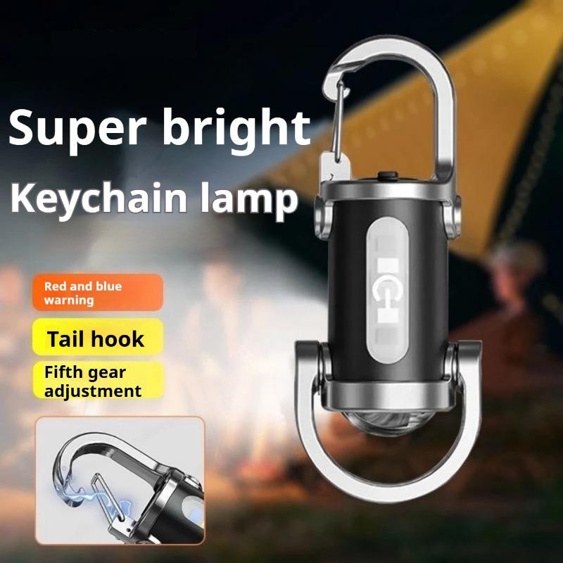 EDC keychain flashlight Mini keychain Torch COB side light Rechargeable ...
