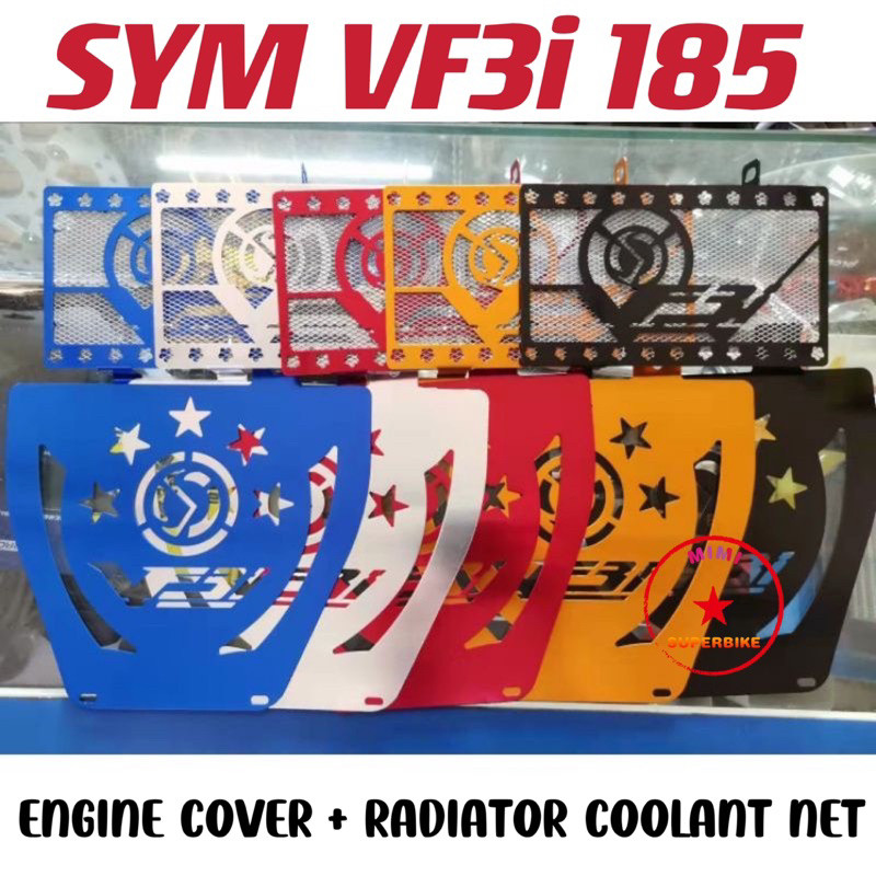 SYM185 VF3i V1 V2 ENGINE COVER / RADIATOR COOLANT NET ALLOY SYM 185 VF3 ENJIN BODY SET | Shopee ...