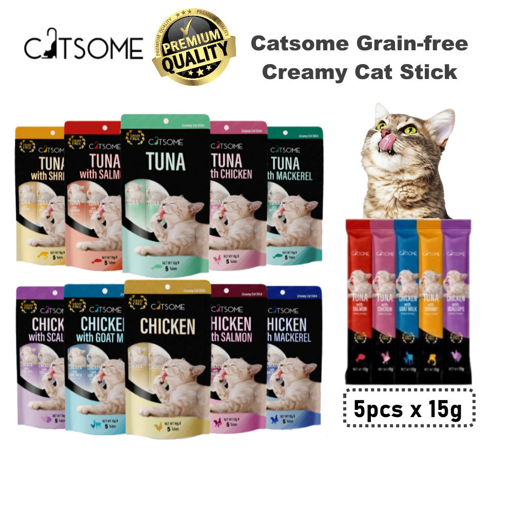 Catsome Grain Free Creamy Cat Stick 75g (5 sticks) Cat Stick Treat Cat ...