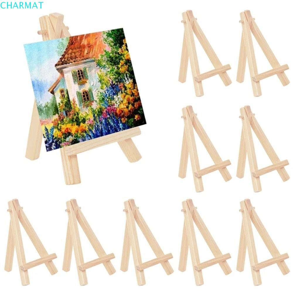 CHARMAT Triangle Display Stand, Small Portable Wood Mini Easel, Holder ...