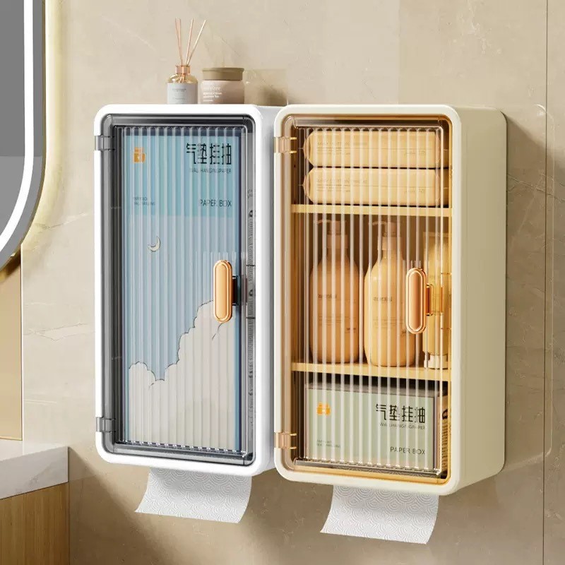 Toilet Tissue Box Wall-Mounted Perforation-Free Paper Box Toilet ...