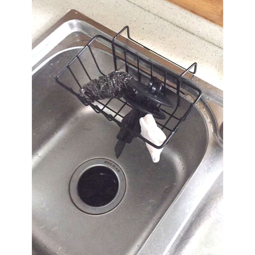 Kitchen Rack Drain Basket 304 Stainless Steel Sponge Dish Cloth Storage ...