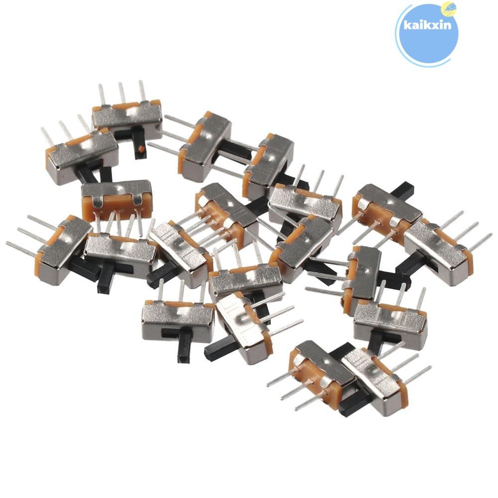 KAIKXIN 20pcs Toggle Switch, 2 Position 1P2T Micro Slide Switch, Mini SPDT Vertical 4mm Toggle ...