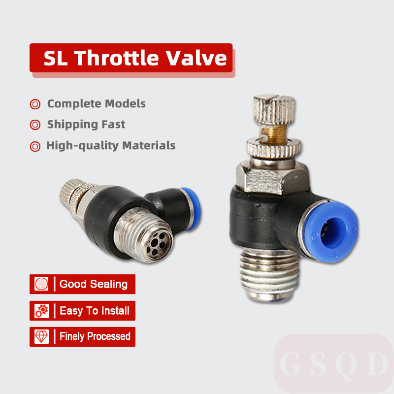 Trachea Quick Plug Air Joint SL Throttle Valve Pneumatic Speed Regulating Valve 8-01 6-02 10-03 ...