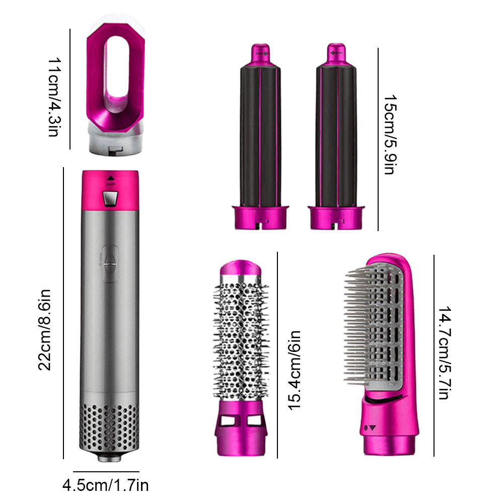 5 in 1 Hot Air Blow Dryer Brush Comb Fast Drying Electric Hair Dryer ...