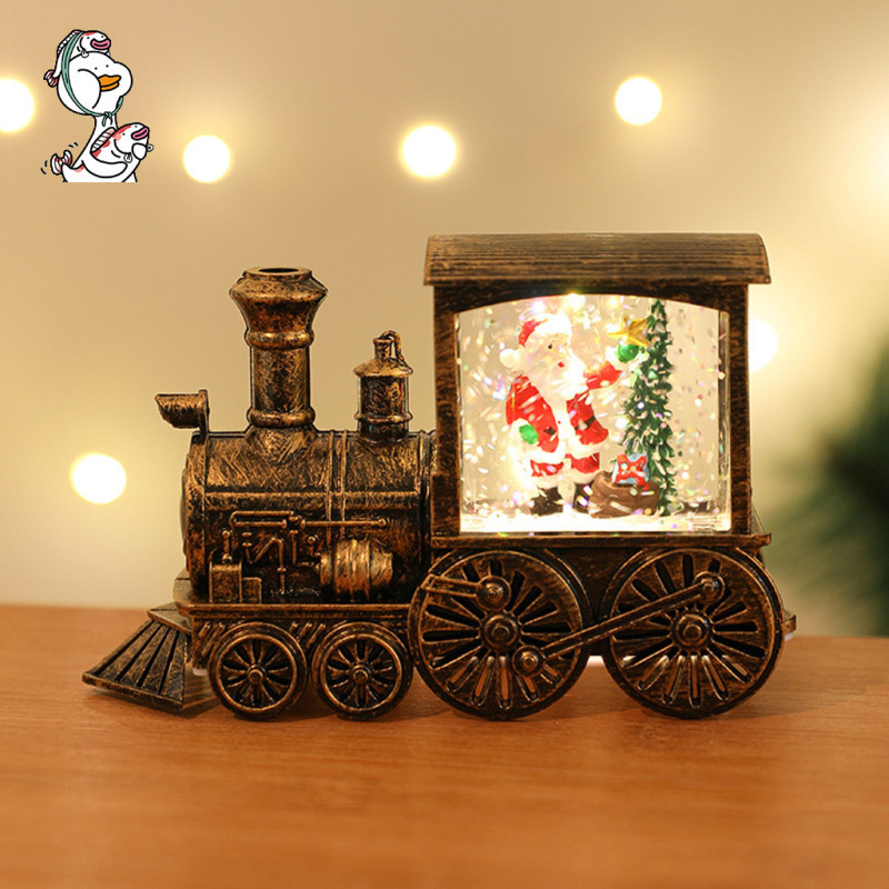 Christmas Train Snow Globe, Christmas Vintage Train Snowflake Light ...
