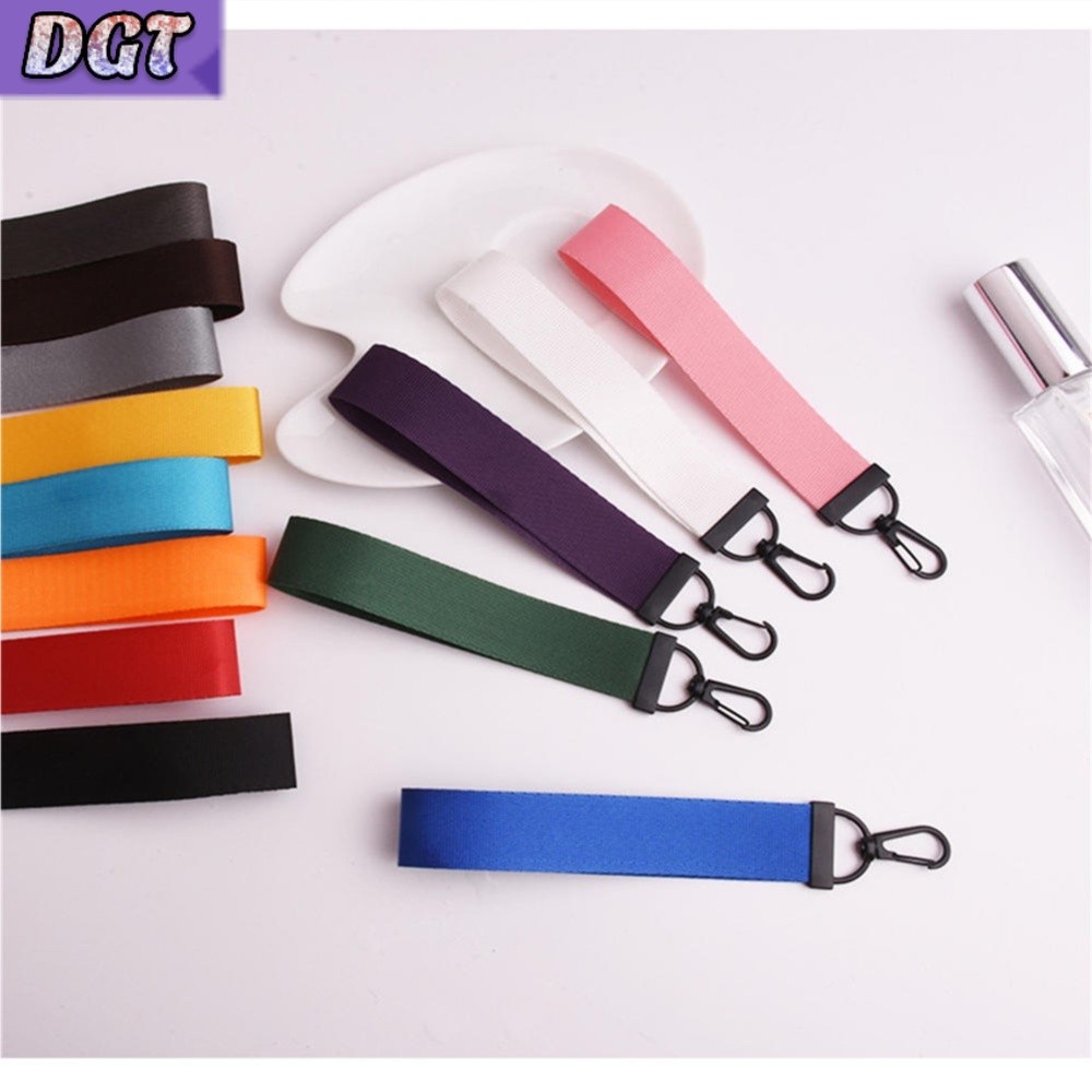DGT Solid Color Webbing Keychain Phone Lanyard Keychain Schoolbag Car ...