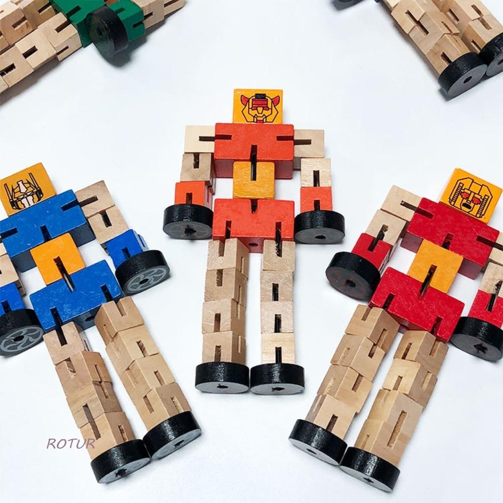 ROTUR Wooden Autobot Transformation, Assemble Variable, Building Blocks ...