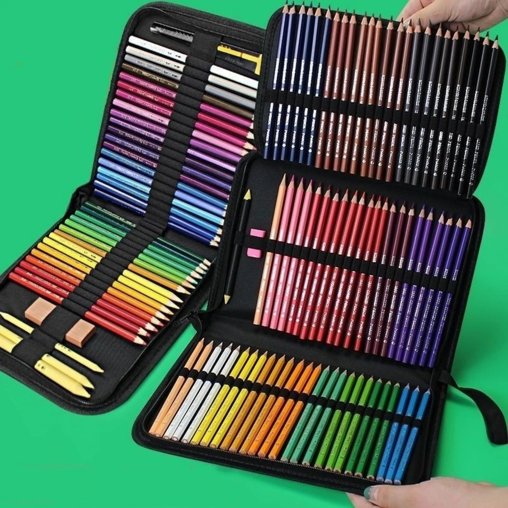 36/48/72/120 Hole Pen Curtain Black Folding Pencil Case Color Pencil ...