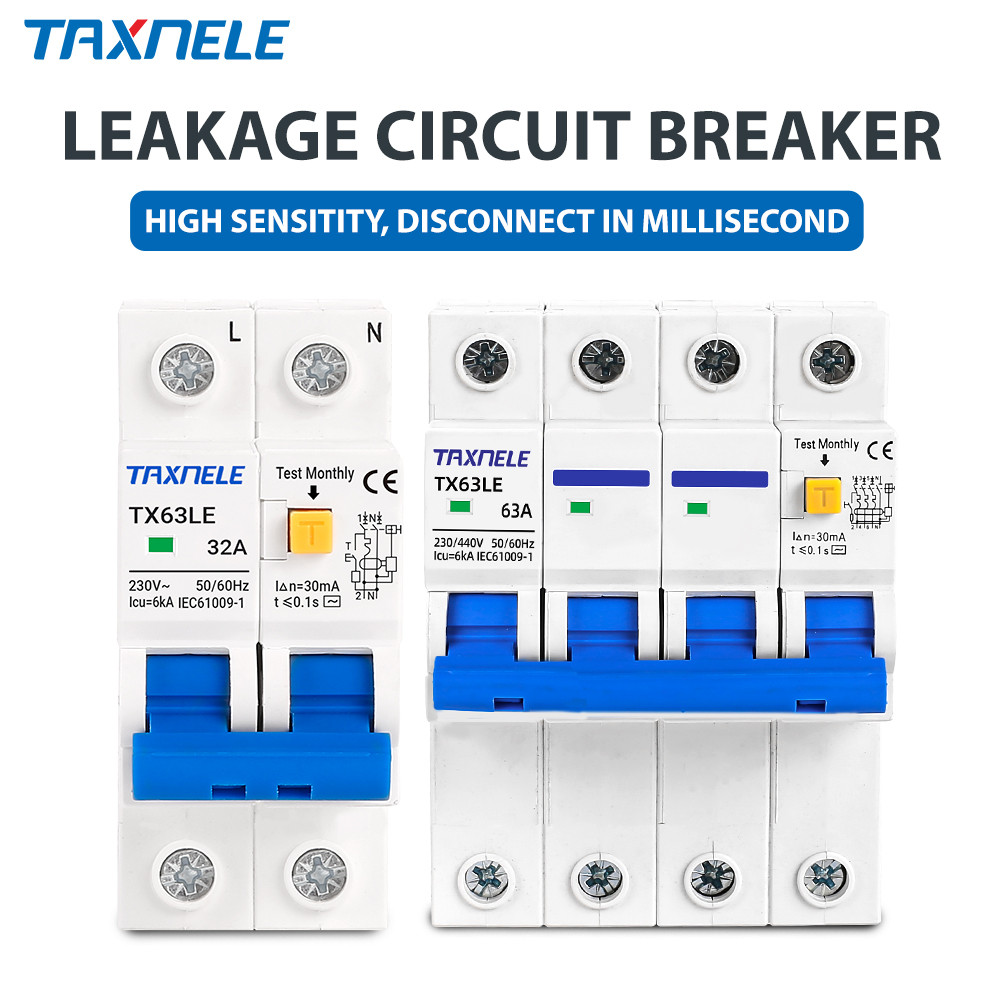 Leakage Protector Overload Short Circuit Protection 2P 4P 30mA Residual ...
