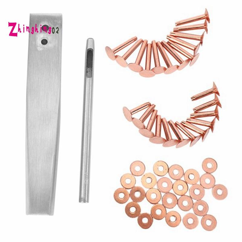 Rivet and Burr with Burr Setter Copper Rivet Fastener Install Setting ...