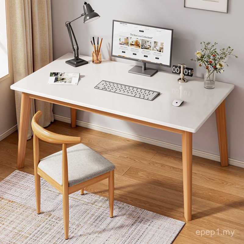 Simple Desk Solid Wood Leg Student Study Table Simple Office Home ...