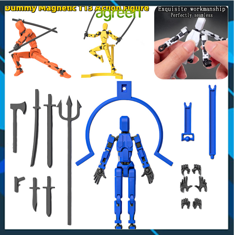 AG Dummy T13 Magnetic Action Figure with Stand 3D Printed Multi-jointed ...