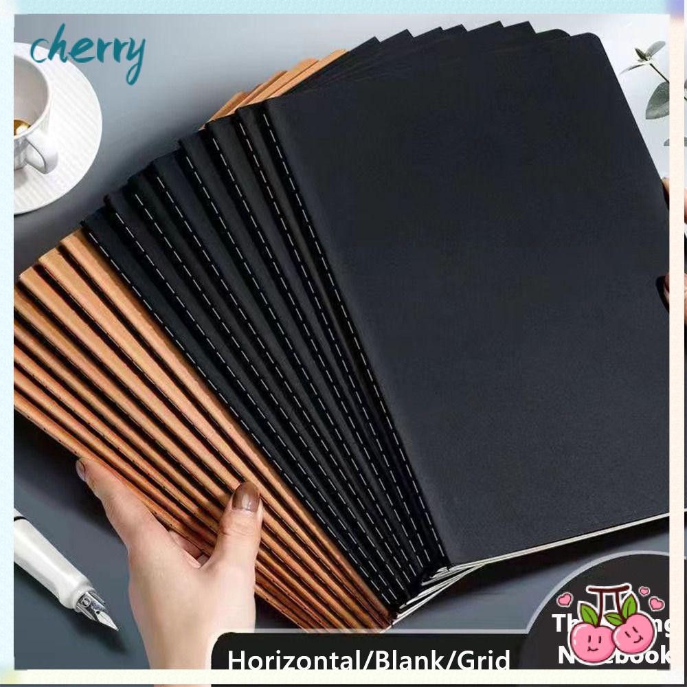 CHERRY Notebook, A4/A5/B5 Kraft Cover Diary Book, High Quality Grid ...