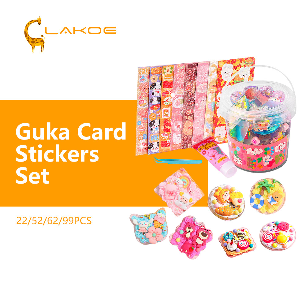 Lakoe 99pcs Guka Sticker Set Kids Guka Set DIY Keychain Material ...