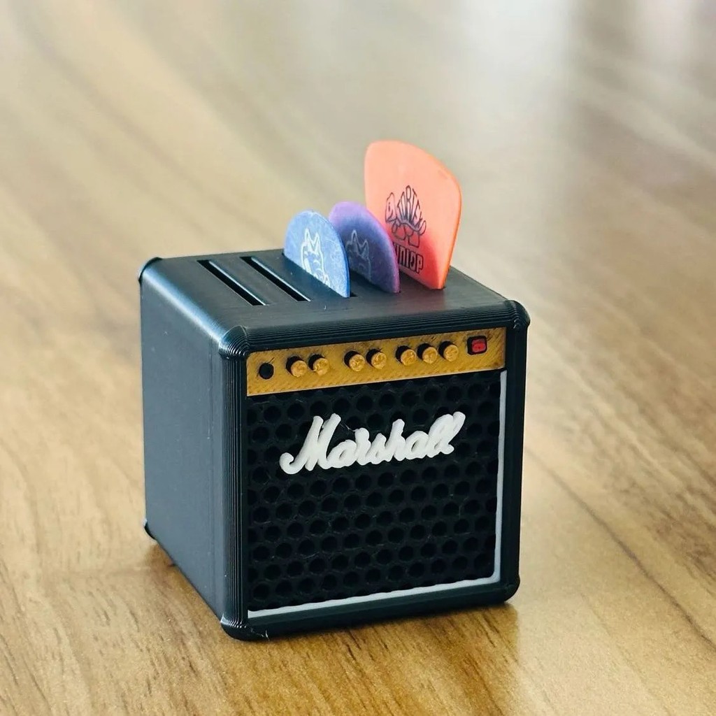 Guitar Picks Holder 3D Printed Amp Speaker Guitar Pick Holder Box ...
