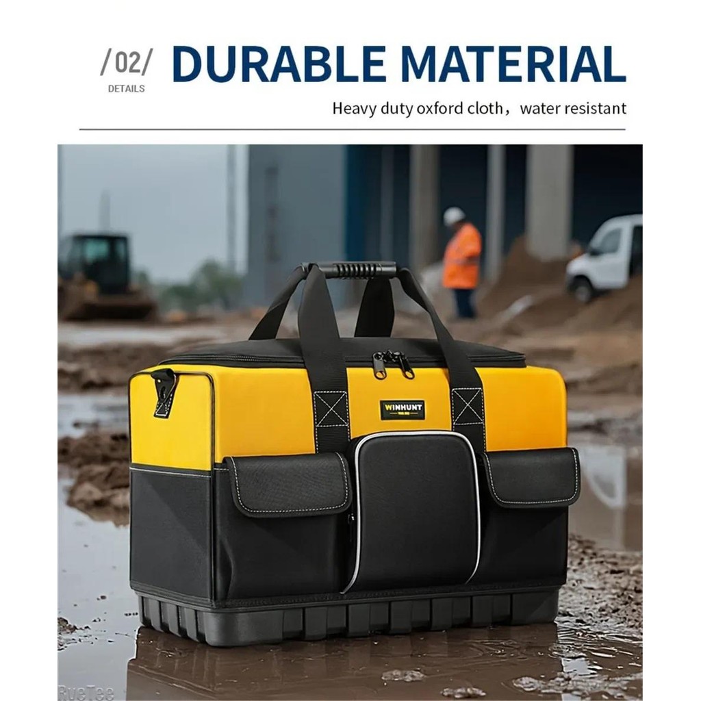 Winhunt Heavy-Duty Tool Bag with Plastic Base for Electrician Tools ...