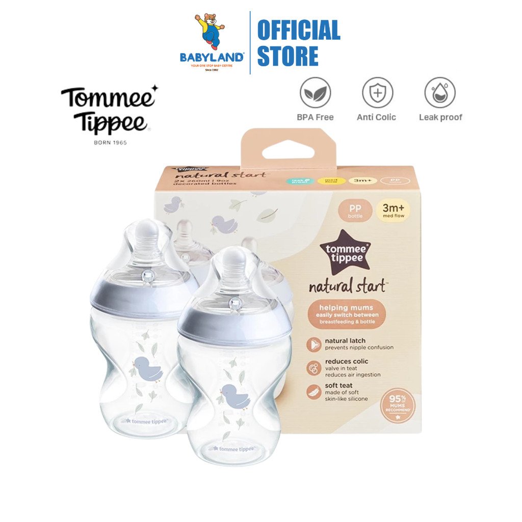 Tommee Tippee Natural Start PP Bottle 260ml - 2 Pack (Blue) | Shopee Malaysia