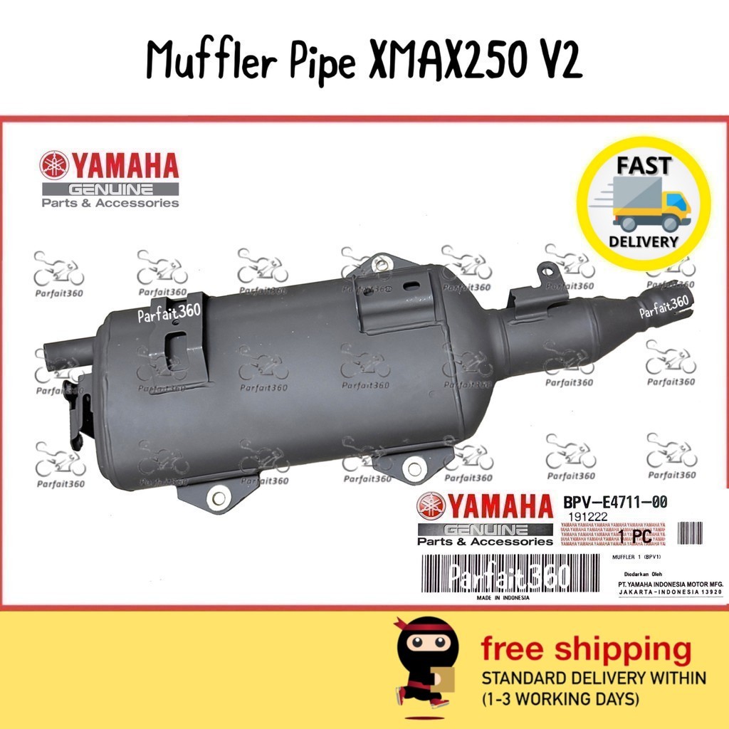 BPV-E4711 XMAX250 V2 Muffler Pipe / Exhaust Ekzos Paip 100% HLY ...