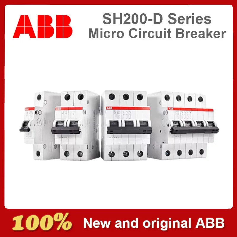 Original ABB SH200 SH201 SH202 SH203 SH204 Miniature Circuit Breaker SH200-D D-type 1P 2P 3P 4P ...