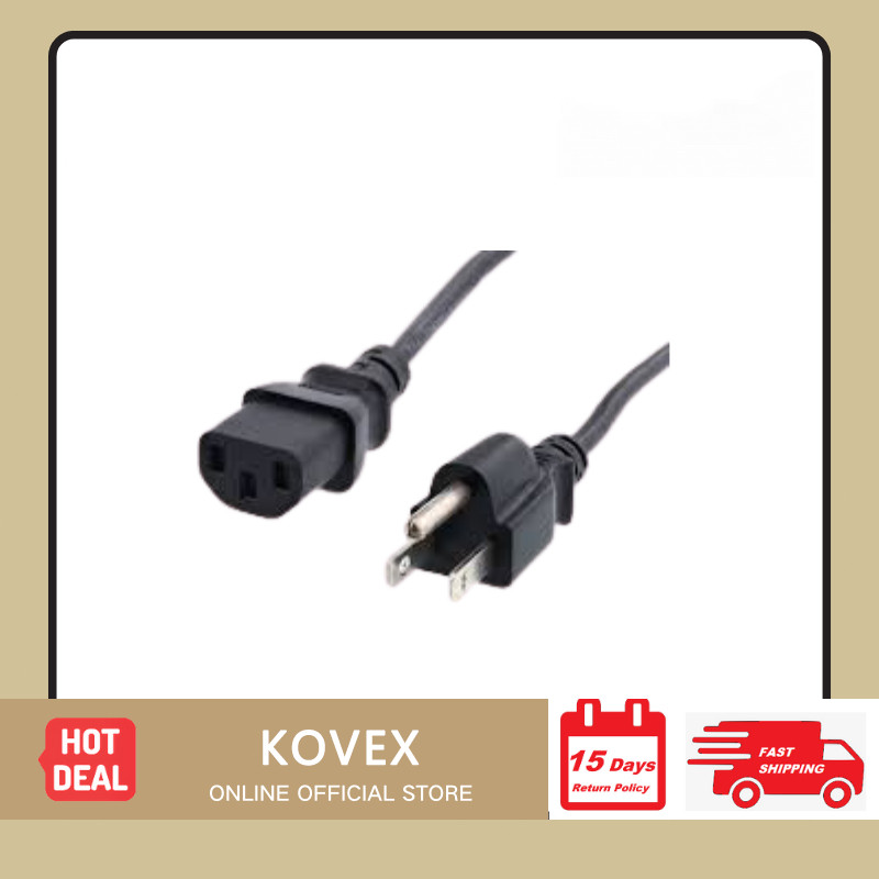 Power Cord 220V / AC CPU Power Cord US Plug 3 Pin for PC Computer ...