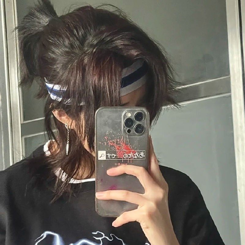 Wolf Tail Wig Male Samurai Head Japanese Unique Unisex Mullet Head ...